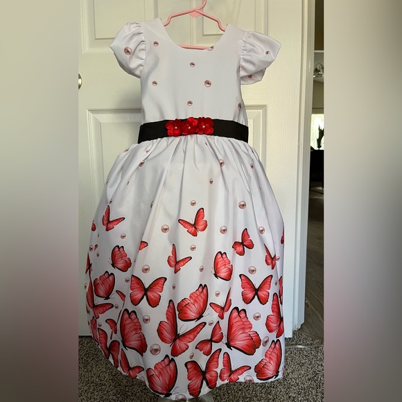 Dresses | Brand New Girls Red Butterfly Dress | Poshmark